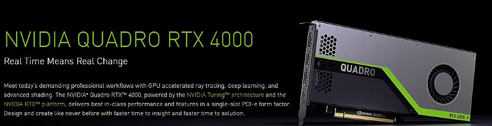 nVidia Quadro RTX 4000 8GB GDDR6 PCIe 3.0 x16 8K HDR Ray Tracing ...